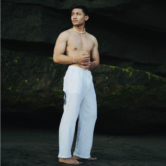 Jual BEACHWELL Celana Panjang Putih Pria - Rosalia Series Loose ...