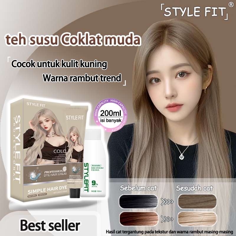 Jual Cat cepat, warna tahan lama STYLE FIT cat rambut 200ml milk tea ...