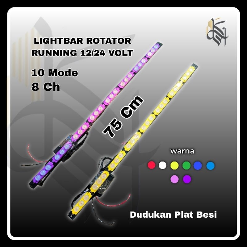 Jual Lampu Light bar Running/Rotator 75cm 3 Mata 5CH 12/24 Volt ...