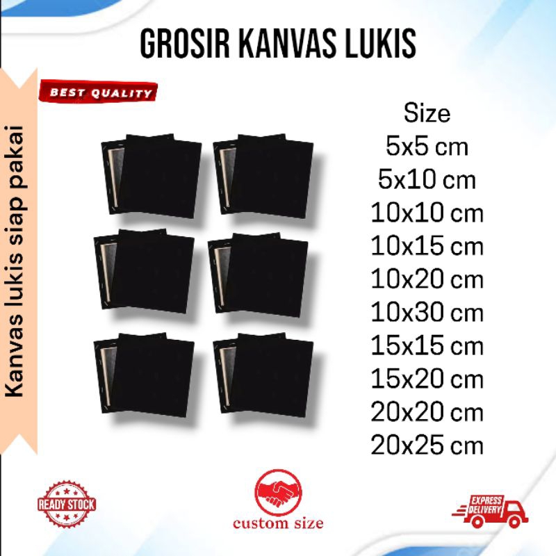 Jual kanvas lukis canvas hitam 20x20cm mini size 5x5cm 5x10cm | Shopee ...