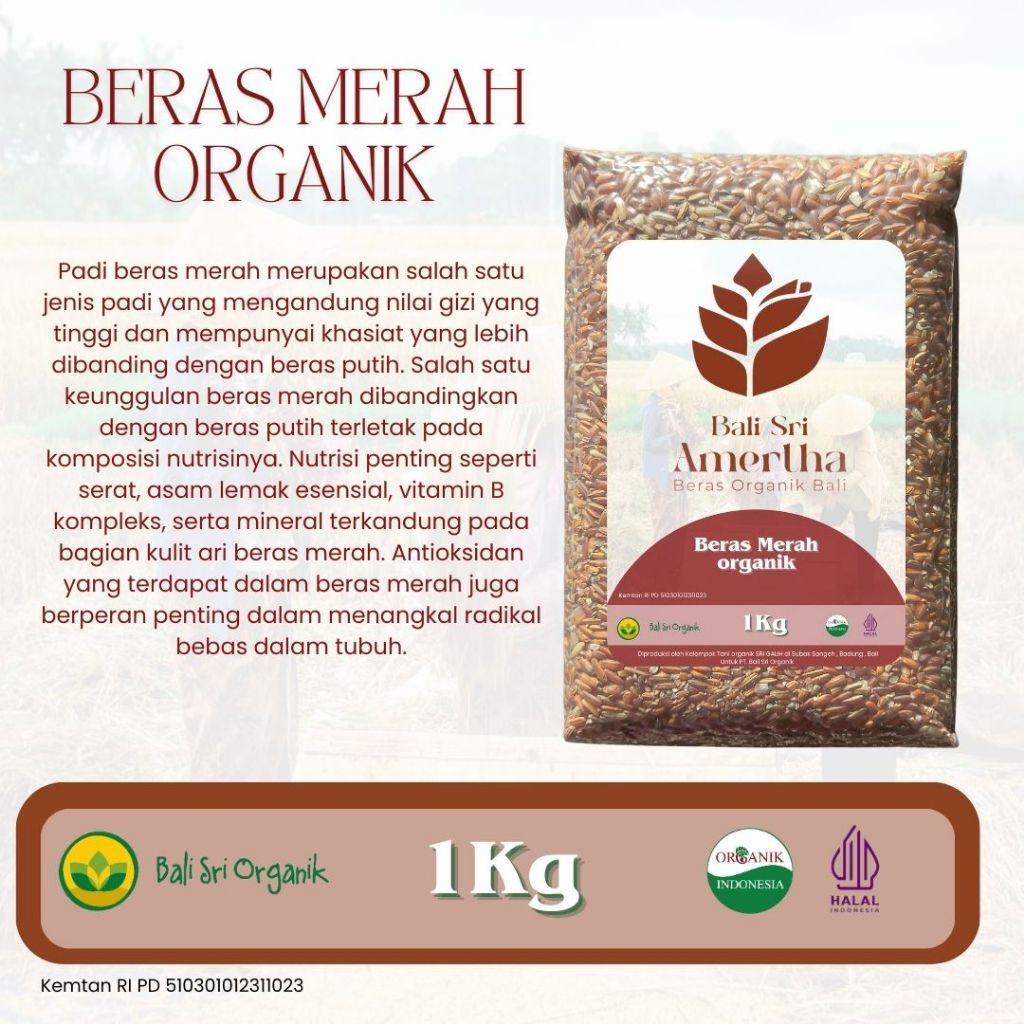 Jual Beras merah organik bersertifikat ( Organic Red Rice ) Cocok Untuk ...