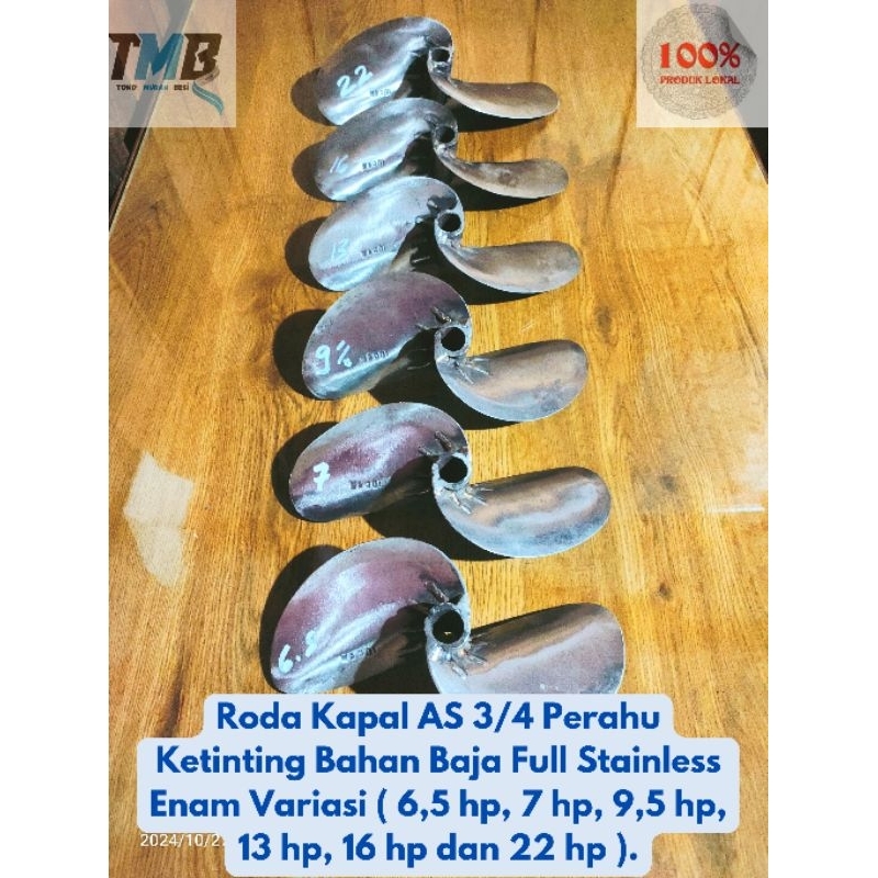 Jual Roda Kapal 3/4 Perahu Ketinting Bahan Baja Full Stainless Enam ...