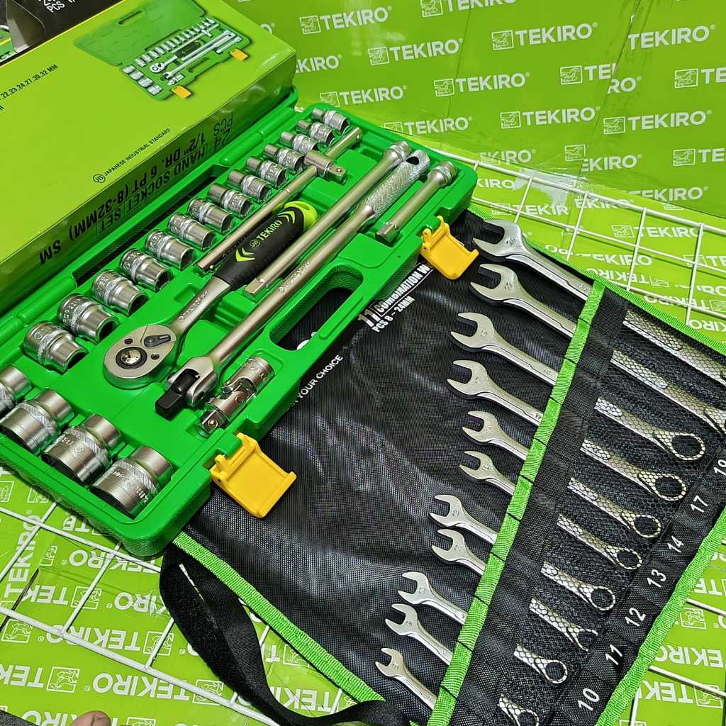 Jual TEKIRO Kunci Sok Shock Set 24Pcs 8 - 32 Mm 1/2 6Pt Box Plastik / Kunci Ring Pas Set 11 pcs ...