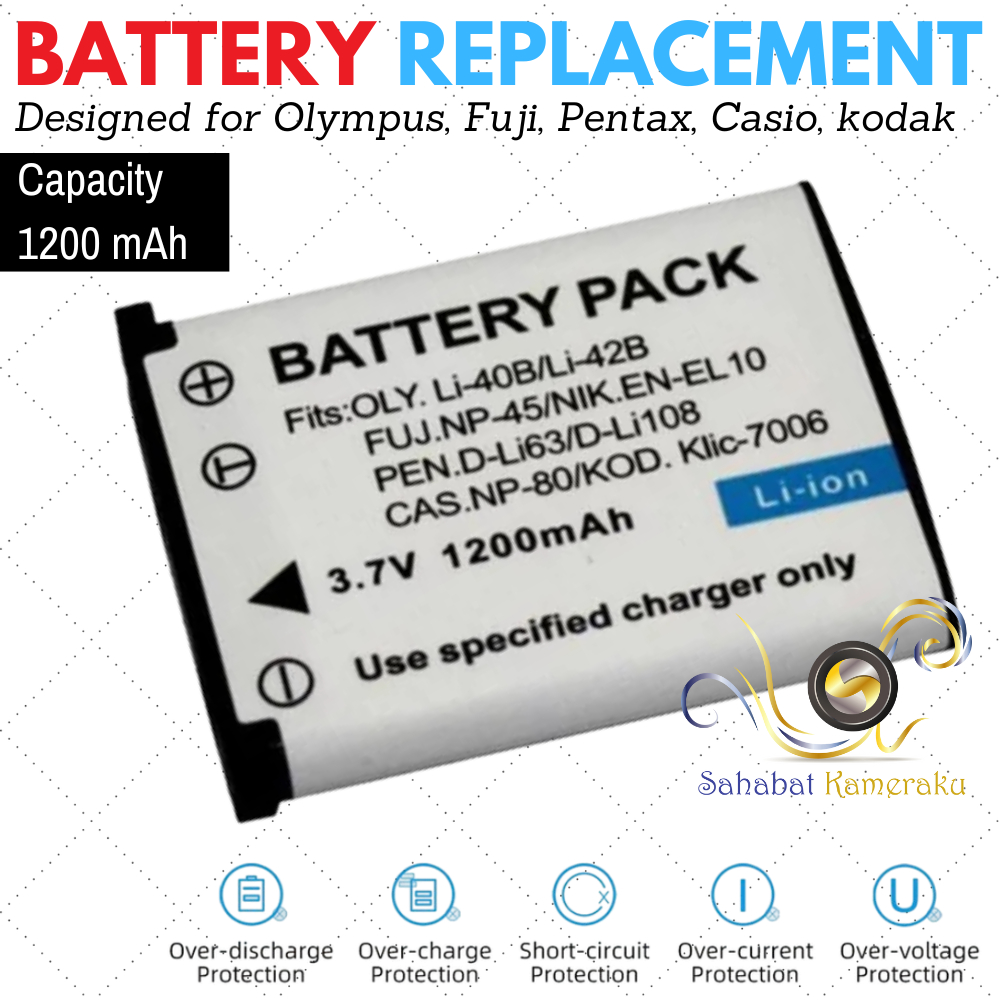 Jual LI-42B battery Olympus D-630 FE-20 FE-150 FE-190 FE-230 FE-240 FE-250 FE-280 FE-290 FE-300 ...