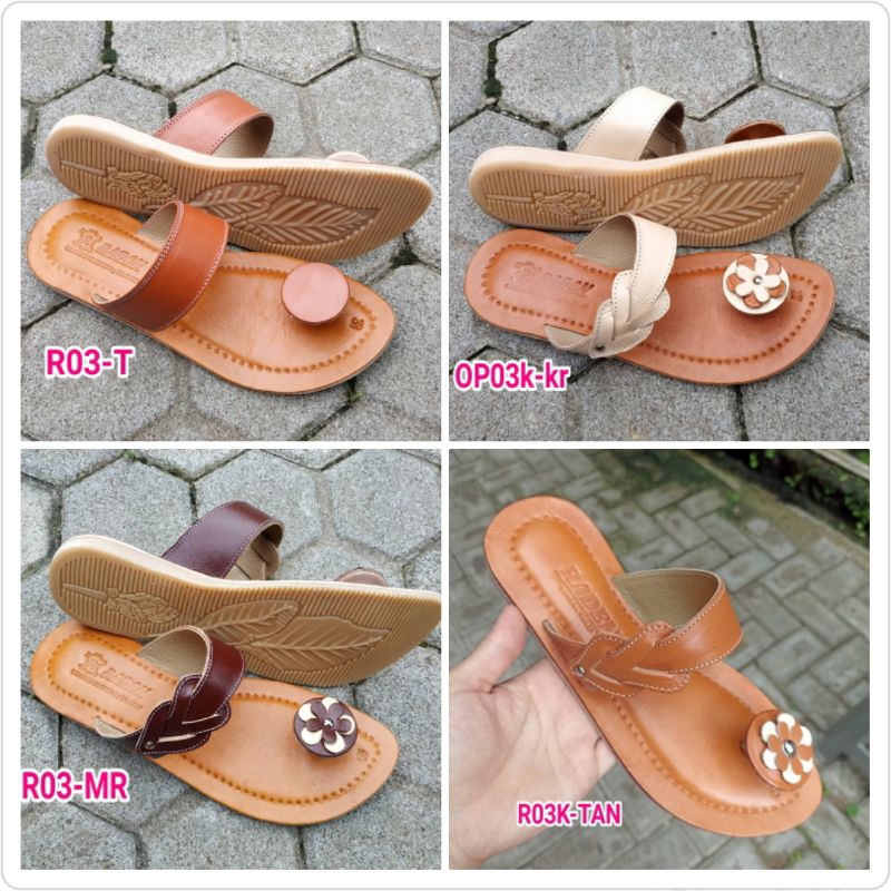 Jual SANDAL KULIT MENTAH CEWEK SERI JAMUR - sandal kulit magetan | Shopee Indonesia