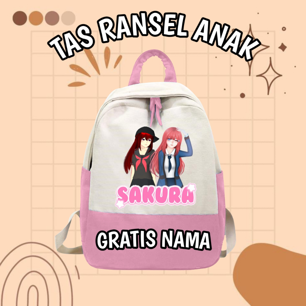 Jual TAS RANSEL ANK SEKOLAH TK SD MOTIF SAKURA SCHOOL SIMULATOR GAME ...