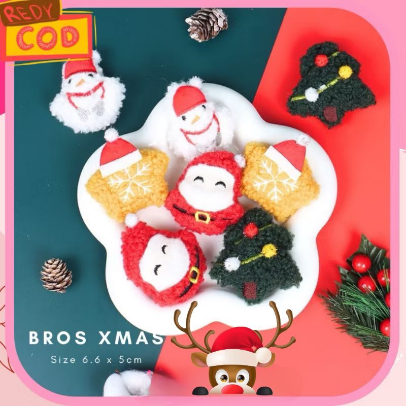 Jual BROSS BONEKA NATAL LUCU AKSESORIS SANTA CLAUS RODULF / BROSS MERRY ...