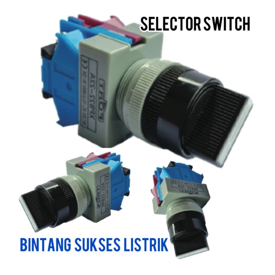 Jual ORIGINAL Selector Switch 2 3 posisi XPB22-22A-11X/ 21 / 31 1NO 1NC ...