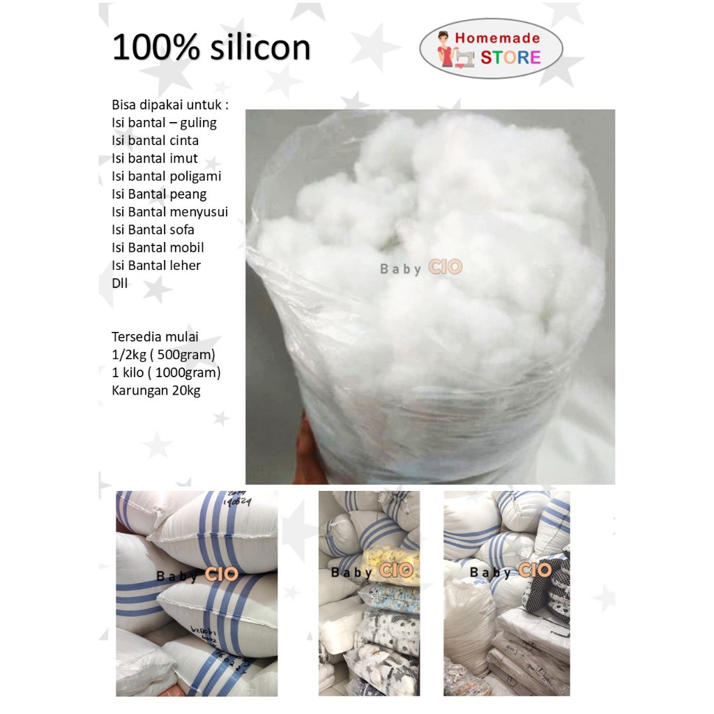 Jual silikon / Dakron super grade A 500gram murah kwalitas super ...