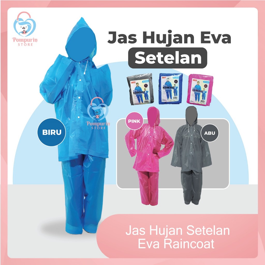 Jual Jas Hujan SETELAN Eva Raincoat - Jas Hujan Jaket & Celana Jas ...