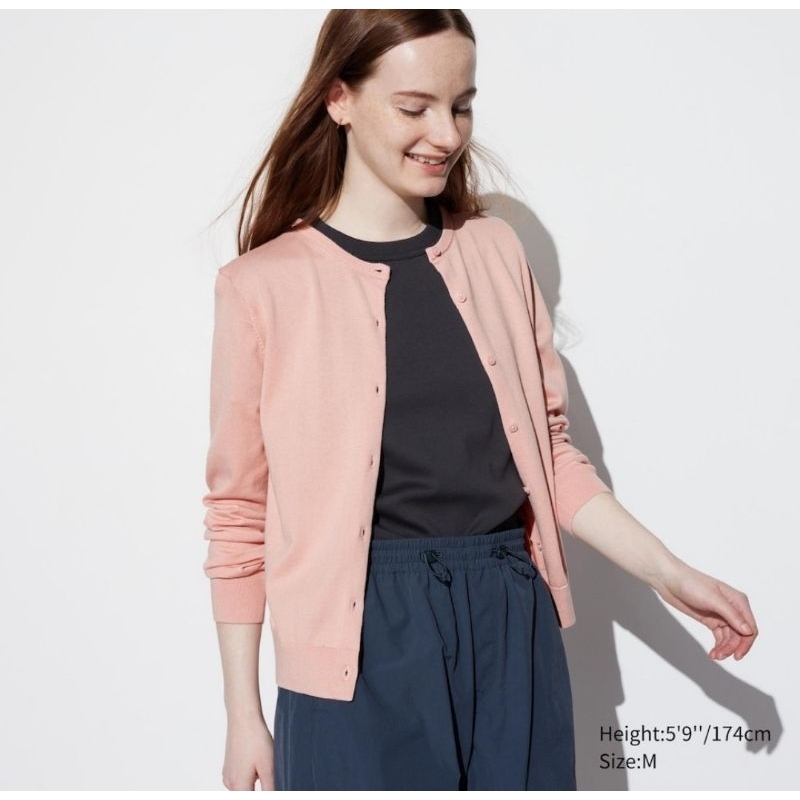 Jual UNIQLO CARDIGAN RAJUT CREW NECK UV PROTECTION LENGAN PANJANG ...