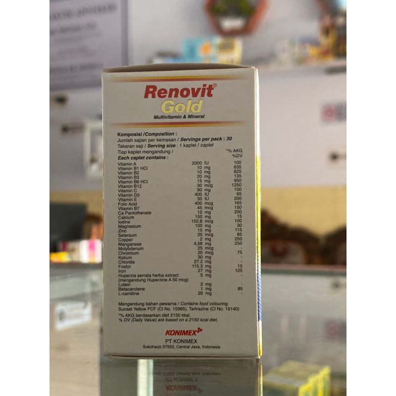 Jual Renovit Gold - Multivitamin dan mineral 30 tablet | Shopee Indonesia