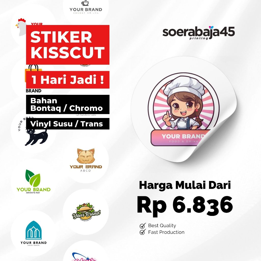 Jual Cetak Stiker Chromo / Bontaq / Vinyl A3+ Kiss Cut - Label Makanan ...