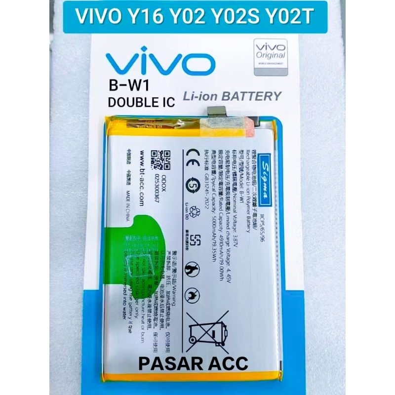 Jual Baterai Vivo Y16 2022 - Y02 - Y02S - B-W1 - BW1 - Original ...