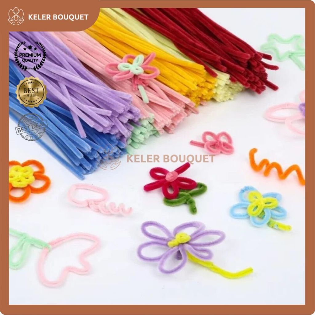 Jual (Isi 100pcs) Kawat Bulu Mercy Pastel Mix Mainan DIY Craft Bunga ...