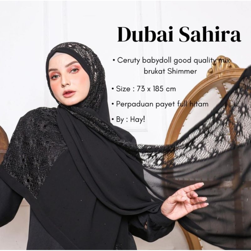 Jual Pashmina Dubai Sahira Full Hitam LIMITED EDITION by Hay! COD ...
