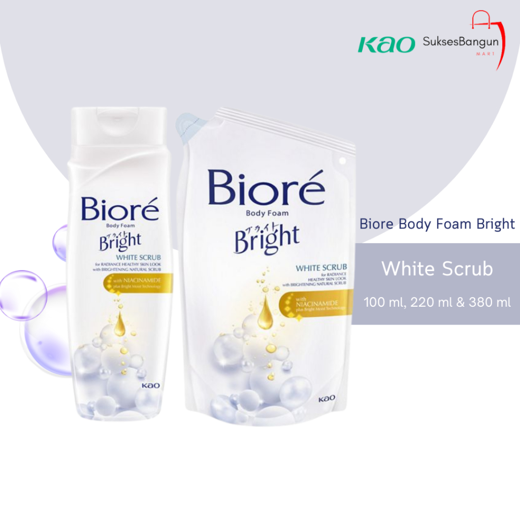 Jual Biore Body Foam Bright White Scrub 750ml | Shopee Indonesia