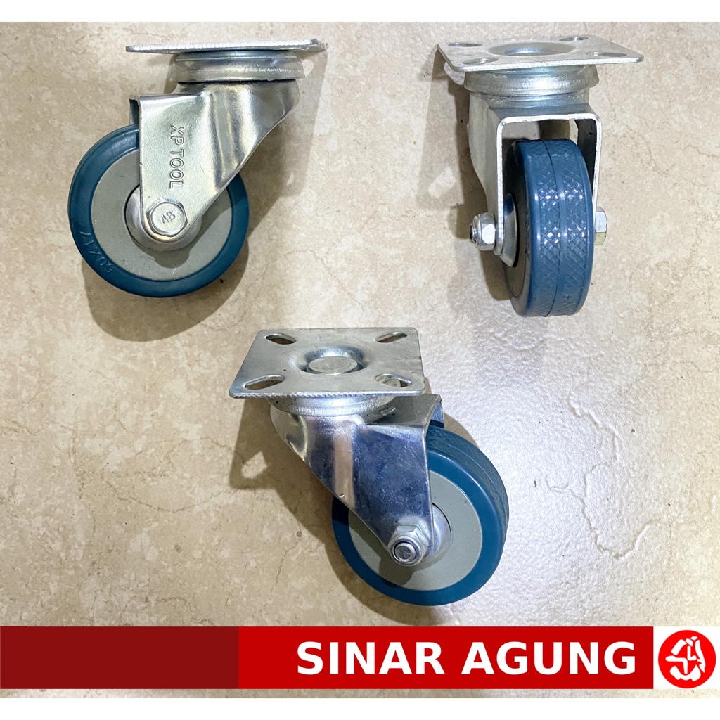 Jual Roda Karet 2 inch Putar 360 Roda Troli Roda Trolley Roda Meja Roda ...