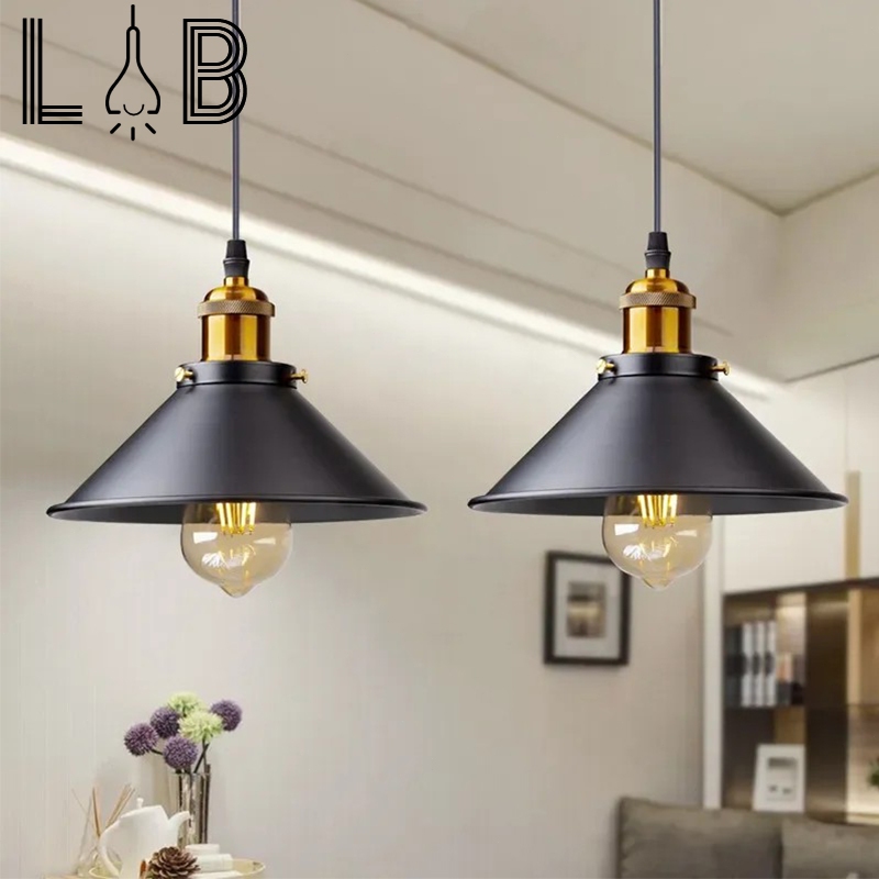 Jual Lampu Gantung Hitam Kap Lampu Seni Besi Industri Retro Cocok Untuk ...