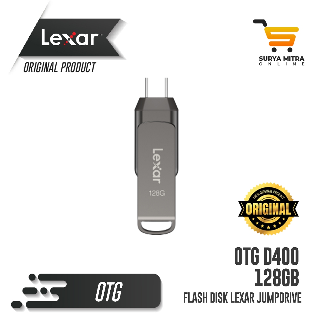 Jual FlashDisk Lexar JumpDrive D400 OTG 128GB USB 3.1 | Shopee Indonesia