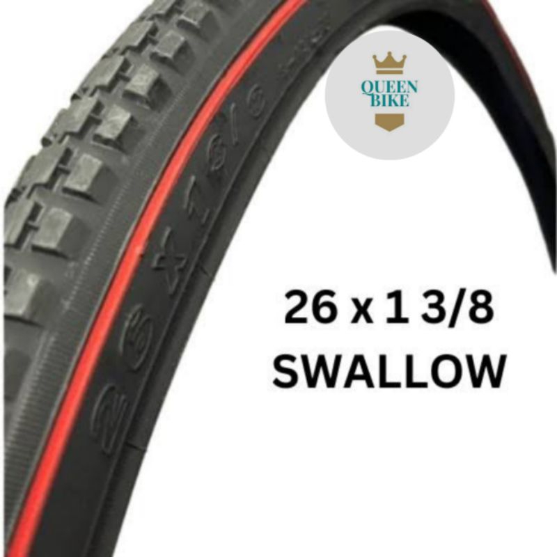 Jual Ban Luar Sepeda 26x1 3/8 Jengki Kumbang Siera Deli Tire Swallow Les Merah | Shopee Indonesia