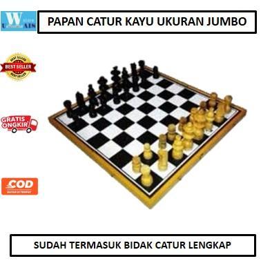 Jual Papan Catur Kayu Ukuran Jumbo Bidak Dari Kayu Yang Dilapis Cat ...