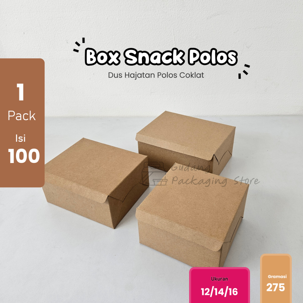 Jual Box Snack Polos / Box Hajatan Polos / Dus Kue Polos Kraft | Shopee ...