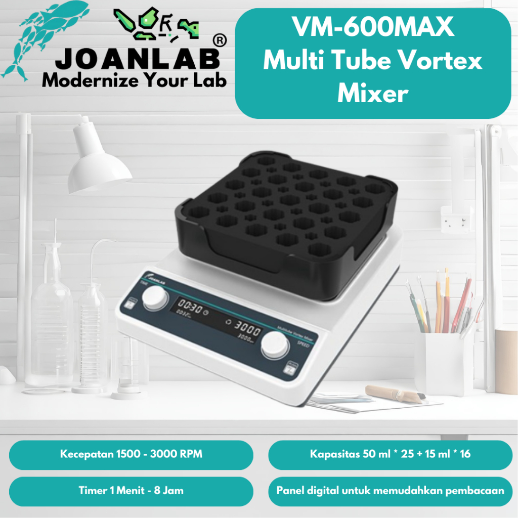 Jual JOANLAB Multi Tube Vortex Mixer Digital Pencampur Banyak Tabung VM-600MAX | Shopee Indonesia