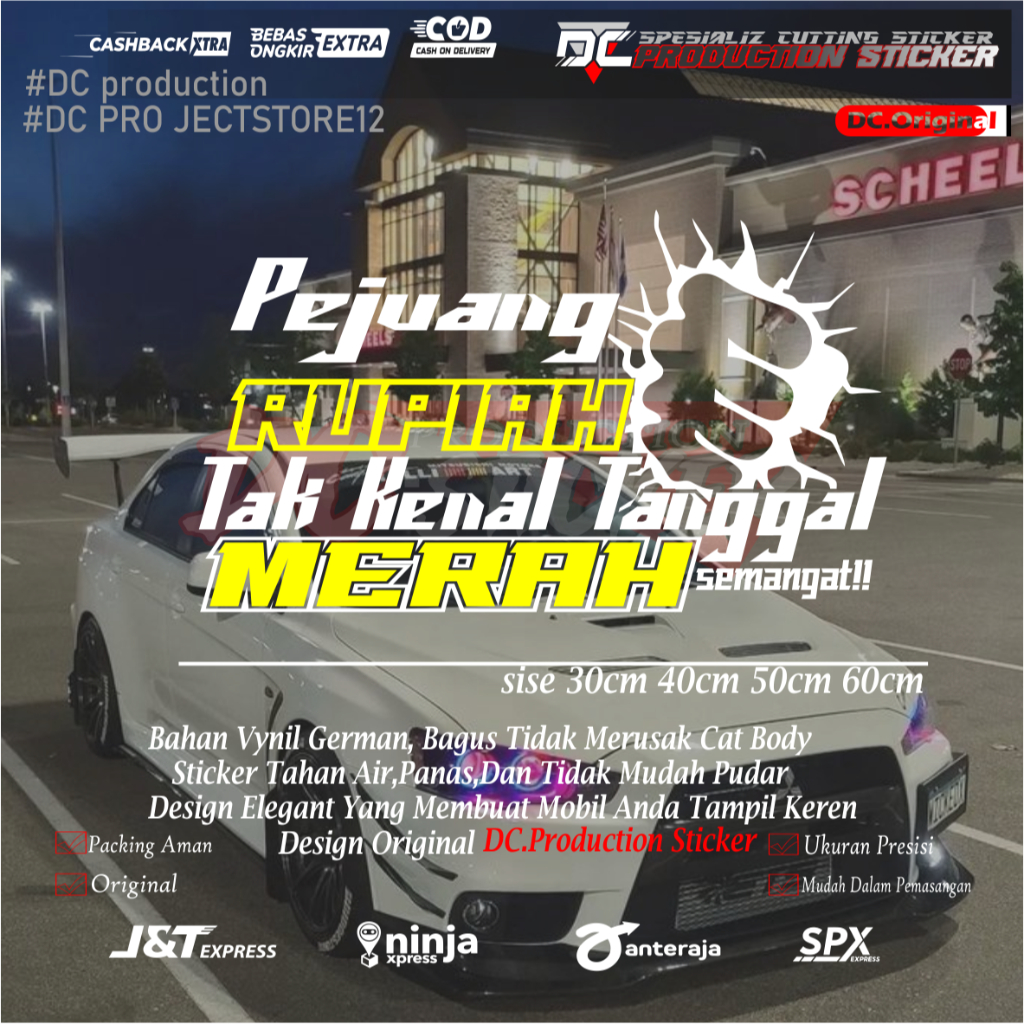 Jual Sticker stiker kaca pejuang rupiah tak kenal tanggal merah cutting ...