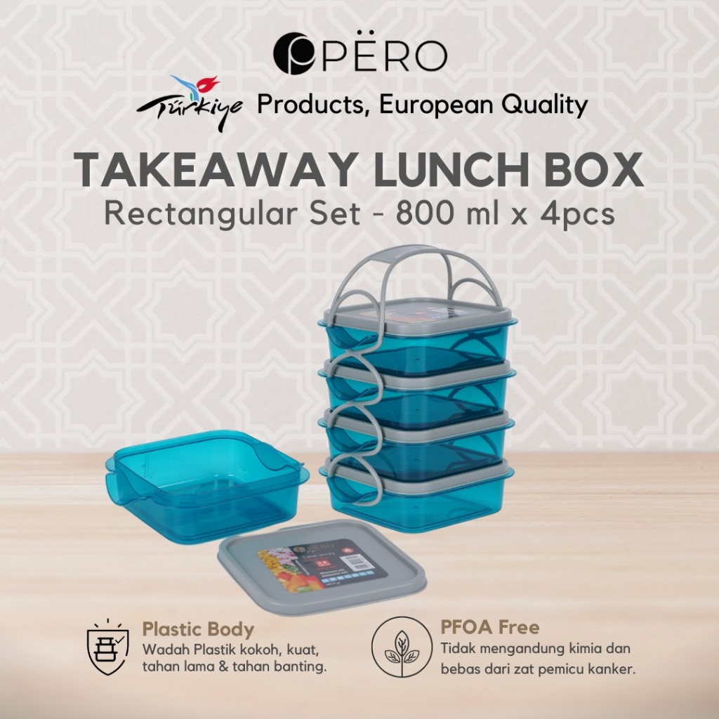 Jual [New Product] Pero Miso Takeaway Lunch Box Set of 4 / Rantang 4 ...