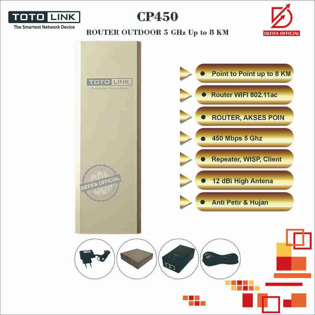 Jual Totolink CP450 450 Mhz 5Ghz Wireless Outdoor CPE WIFI | Shopee ...