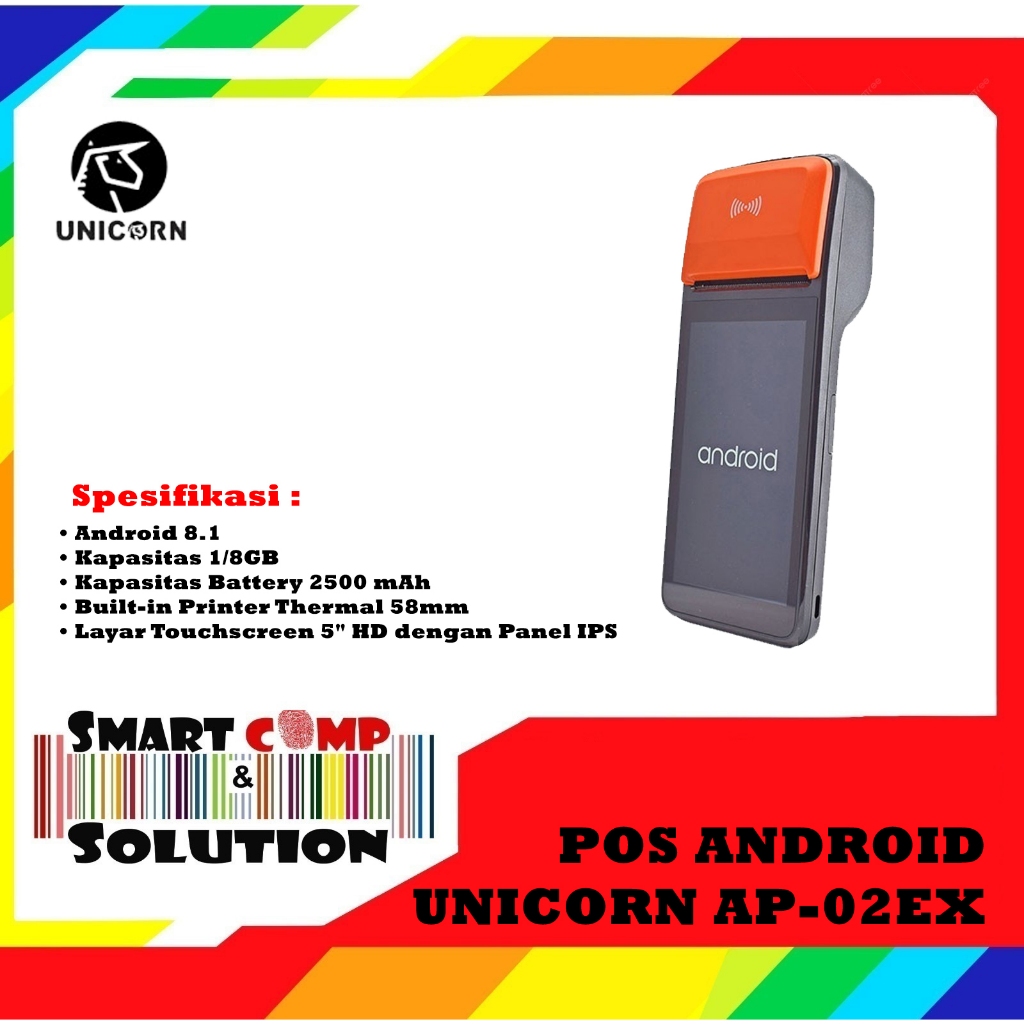 Jual Mesin Kasir Thermal POS Android Unicorn AP02EX / AP-02EX / AP02 EX ...