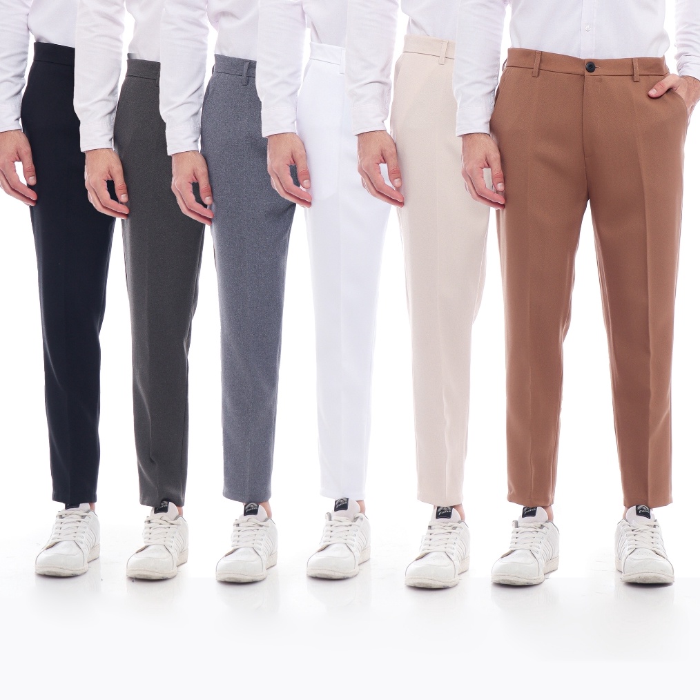 Jual DZARGO Celana Ankle Pants Pria formal bahan kantor kain kerja panjang slimfit | Shopee ...