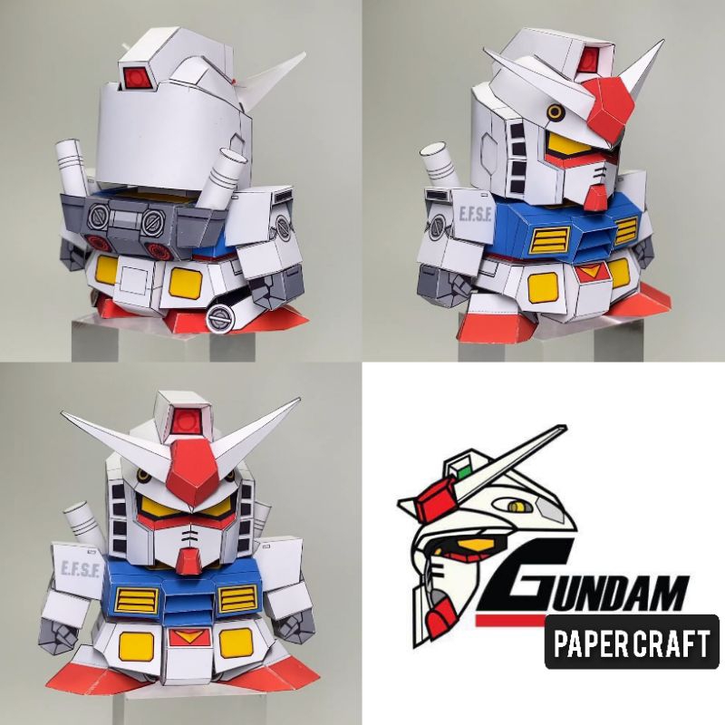 Jual Mini figure gundam RX 78-2 paper craft anime diy robot gundam ...