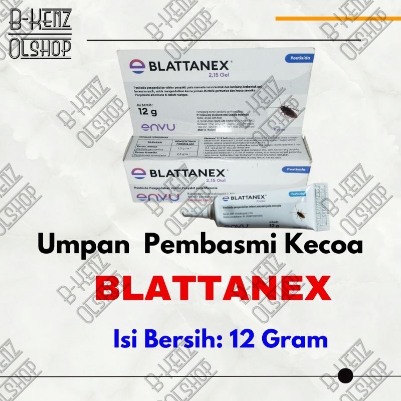 Jual Blattanex Gel 12 Gram Pestisida Kecoa Racun Pembasmi Massal Kecoa ...