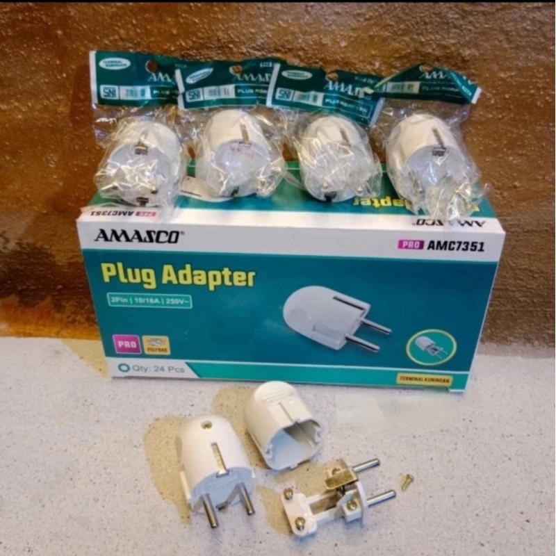 Jual AMASCO Steker Arde Colokan Listrik Terminal Kuningan Kualitas ...