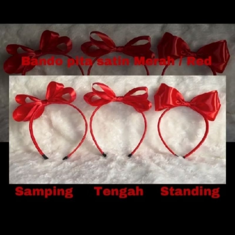 Jual BANDO PITA SATIN MERAH( Red ) ala snow white/Choose your style ...
