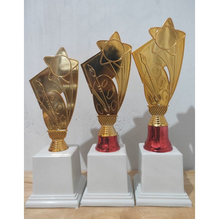 Jual KODE O15W Trophy piala Motif Kuas mewarna dan menggambar | Shopee ...