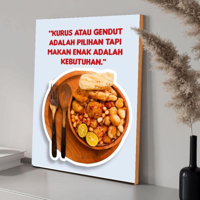 Jual Poster kayu seblak baso aci mie ayam bakso yamin cuanki | Shopee ...