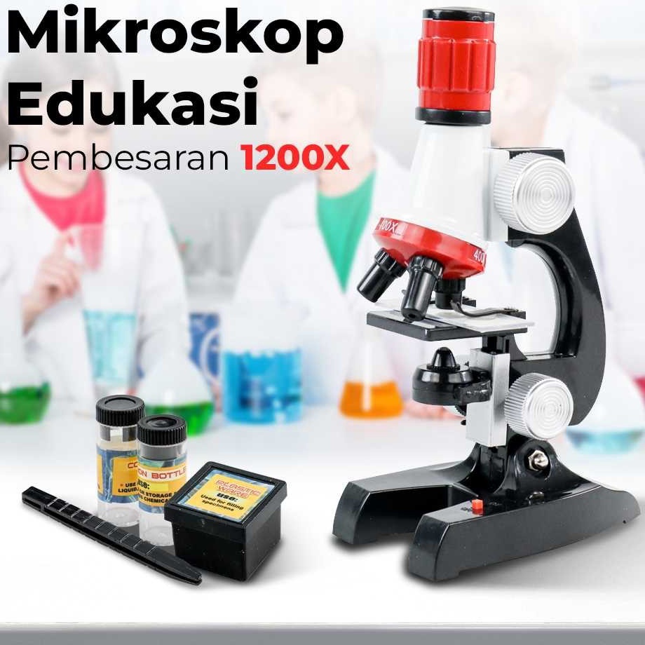 Jual Harga Irit Set Mikroskop Edukasi Pembesaran 12X Magnification Kaca ...