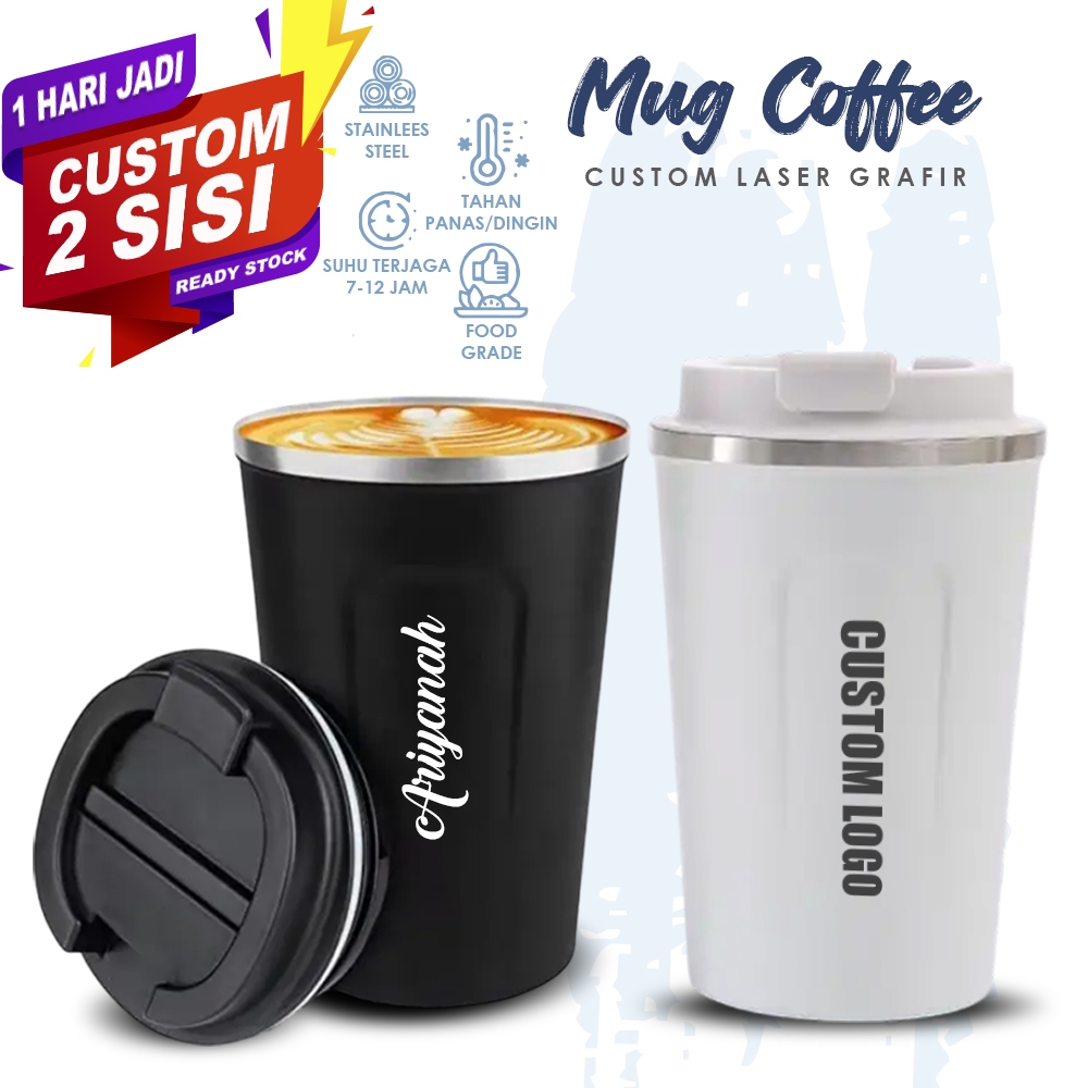 Jual Coffee Mug 380ml stainlees steel Gratis Custom Grafir Nama/Logo ...