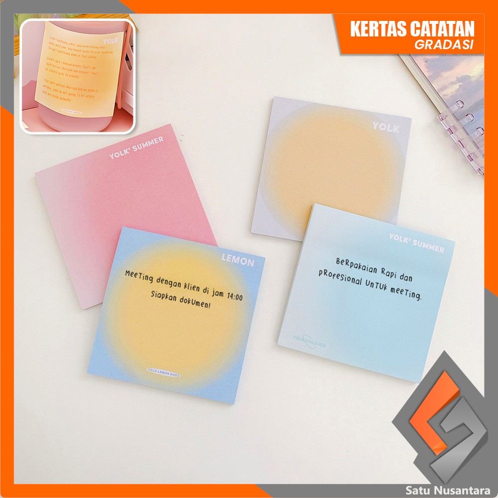 Jual SN-A102 Sticky Notes Gradasi Polos Isi 50 Lembar Alat Tulis Kantor ...