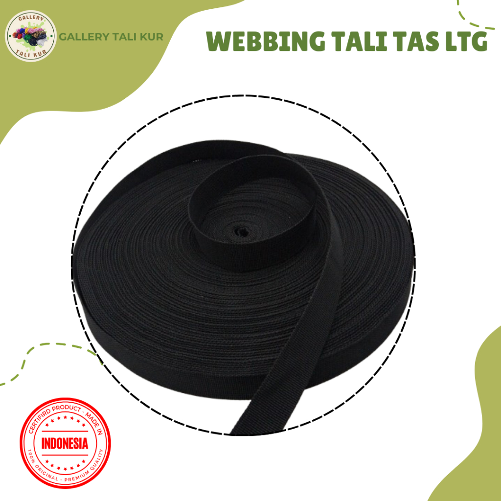 Jual Webbing Tali Tas LTG Hitam 2,5 cm x 50 Yard | Webbing Sling Strap ...