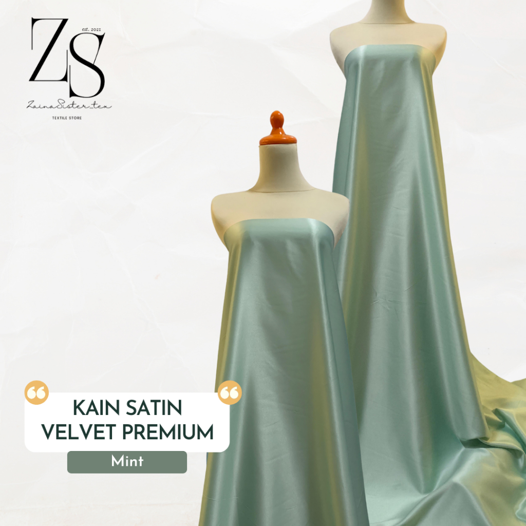 Jual Bahan Kain Satin Velvet Premium Grade A Meteran Warna Hijau Mint ...