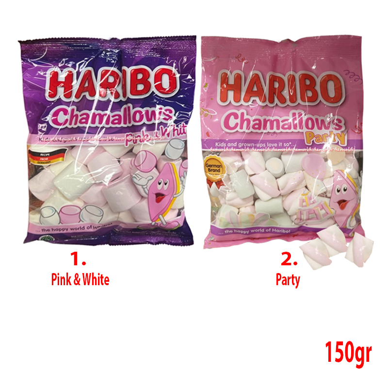 Jual Haribo Chamallows 150gr Pink & White Party Marsmallow Besar Jumbo ...
