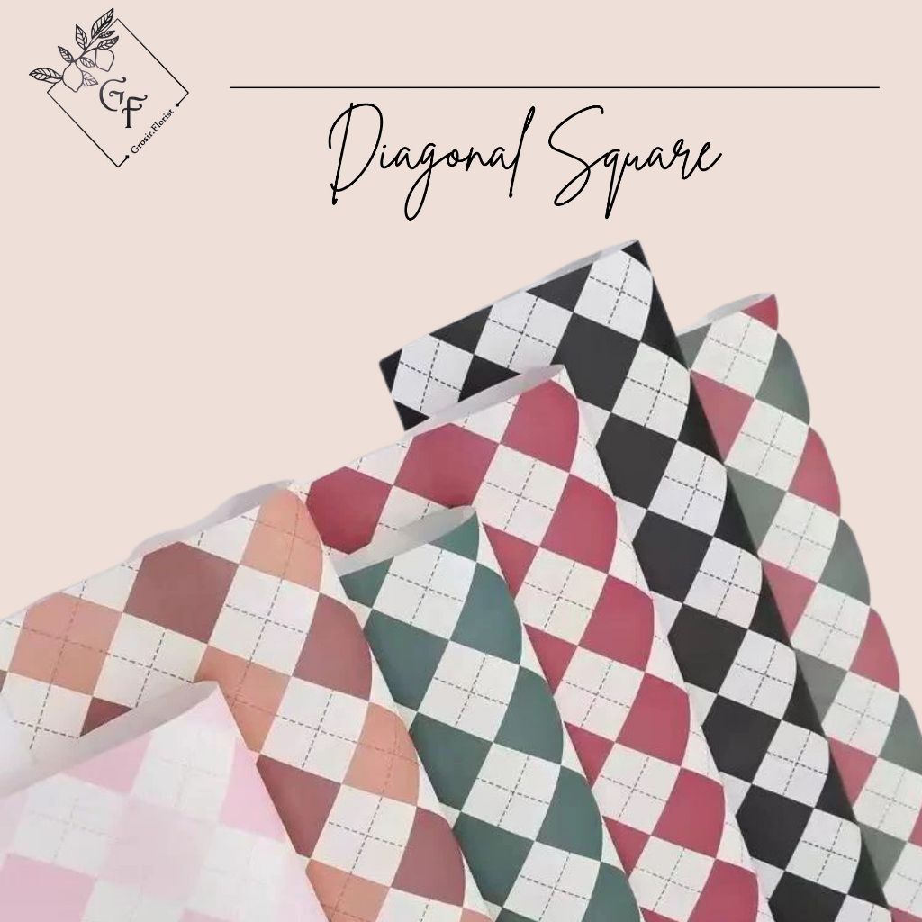 Jual TERLENGKAP ECER DIAGONAL SQUARE WRAPPING PAPER KERTAS BUKET BUNGA ...