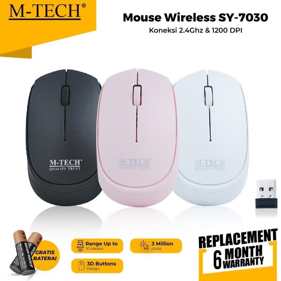 Jual M-Tech Mouse Wireless SY 7030 FREE Battery | Shopee Indonesia