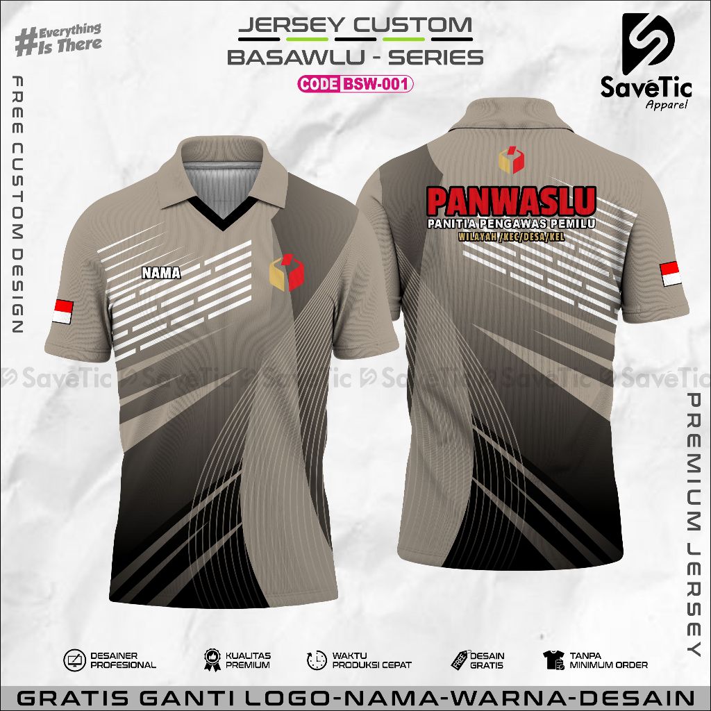 Jual BAJU KAOS JERSEY BAWASLU FULL PRINTING SUBLIM CUSTOM | Shopee ...