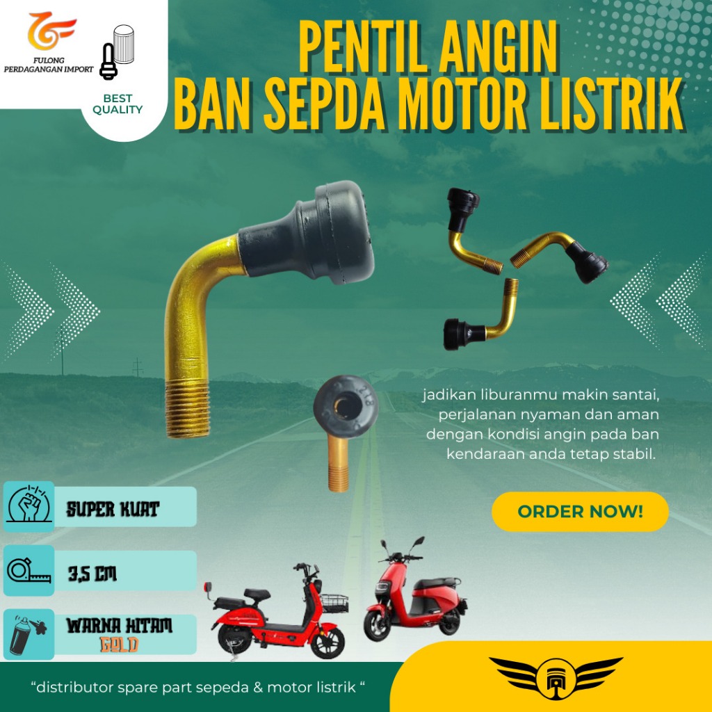 Jual Pentil Ban Tubeless Bengkok PVR 50 selis / Sepeda Listrik / PVR 70 | Shopee Indonesia