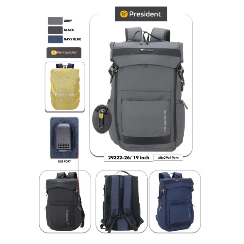 Jual TAS RANSEL PRESIDENT 293222 BACKPACK GENDONG LAPTOP 19 INC WANITA ...